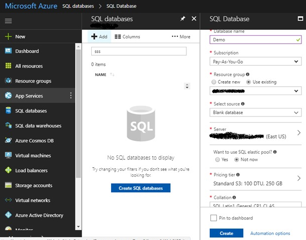 Create Copy Rename And Delete Sql Database In Azure